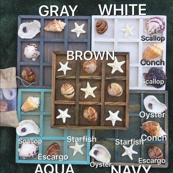 SoFloCoastal | Other | Coastal Tic Tac Toe Board With Shells | Poshmark